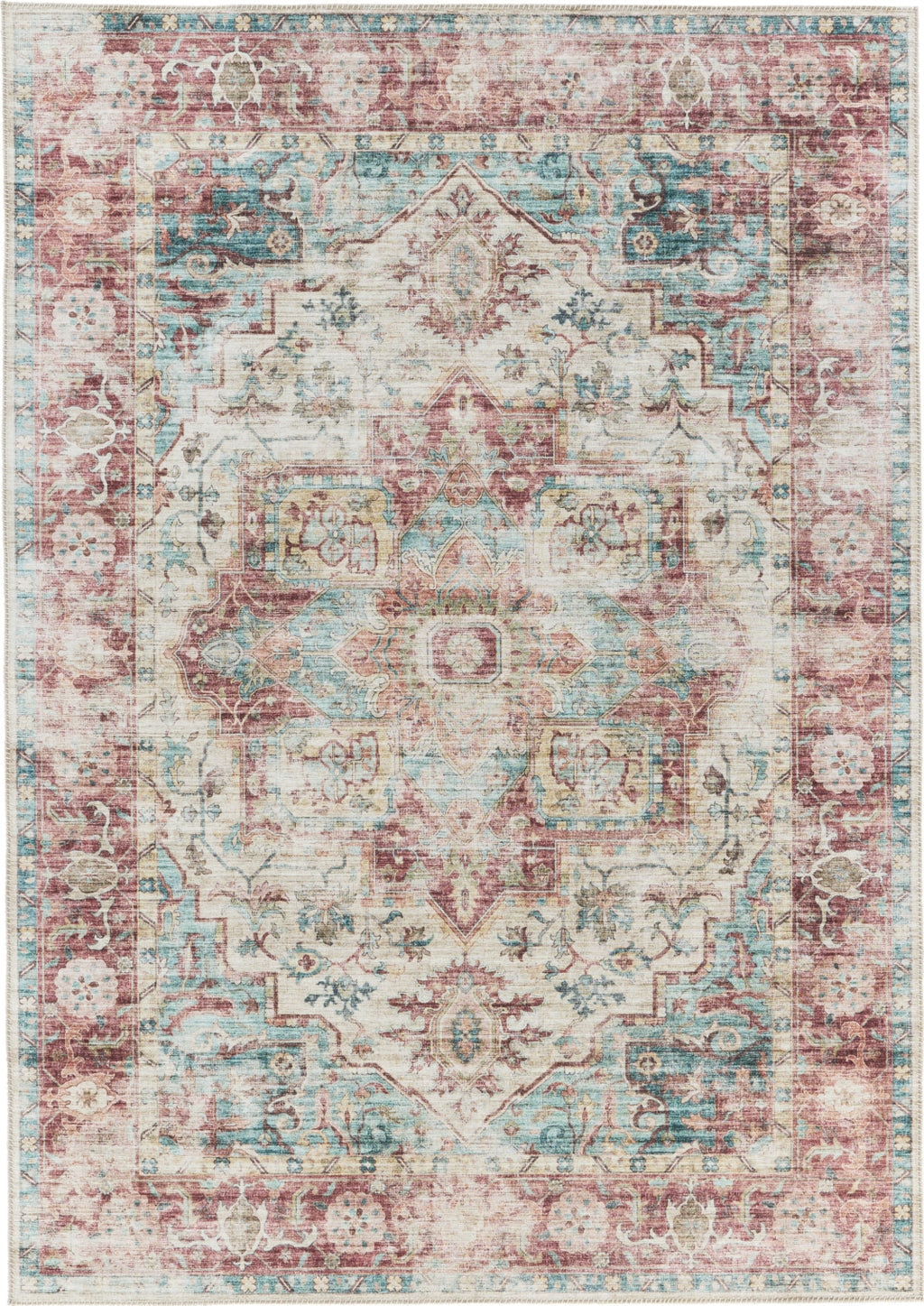 Jaipur Living Kalesi Vandran KLS10 Dark Red/Teal Machine Washable Area ...