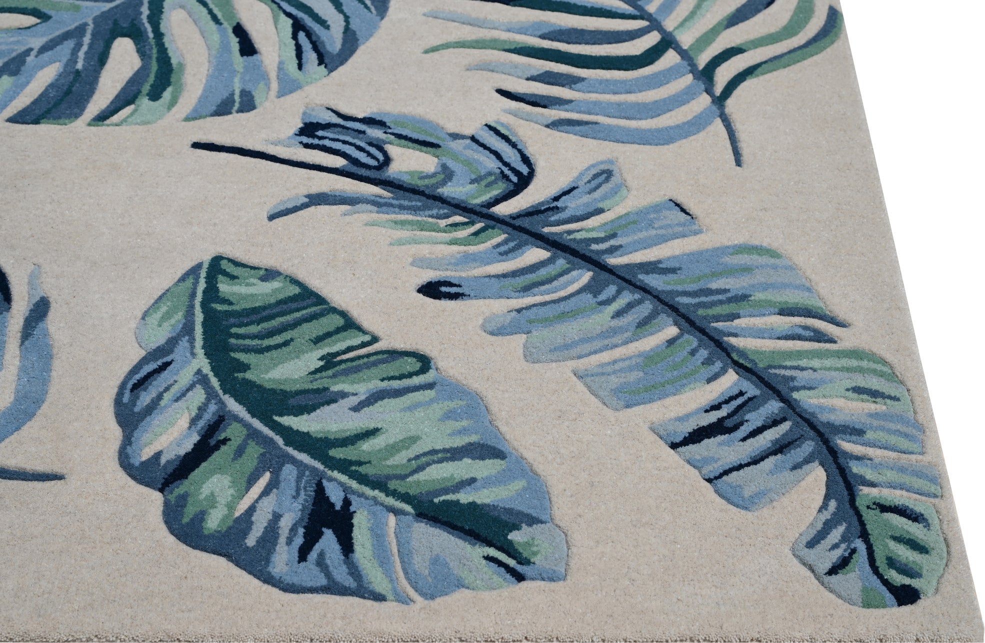 KAS Cove 3005 Ivory/Blue Leaves Area Rug – Incredible Rugs and Decor