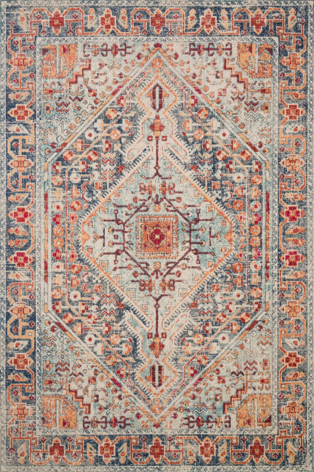 Loloi II Nour NU-03 Blue/Fiesta Area Rug – Incredible Rugs and Decor