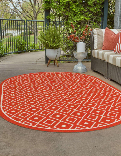 Unique Loom Outdoor Trellis OWE-OTRS1 Rust Red Area Rug – Incredible ...