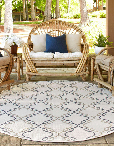 Unique Loom Outdoor Trellis OWE-OTRS2 Ivory Area Rug – Incredible Rugs ...
