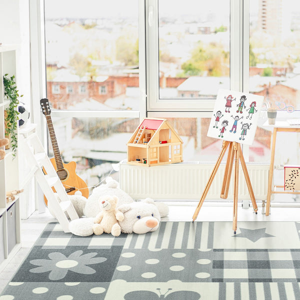 Joy Carpets Claremont Kids Patchwork Girl Cloudy Area Rug – Incredible ...