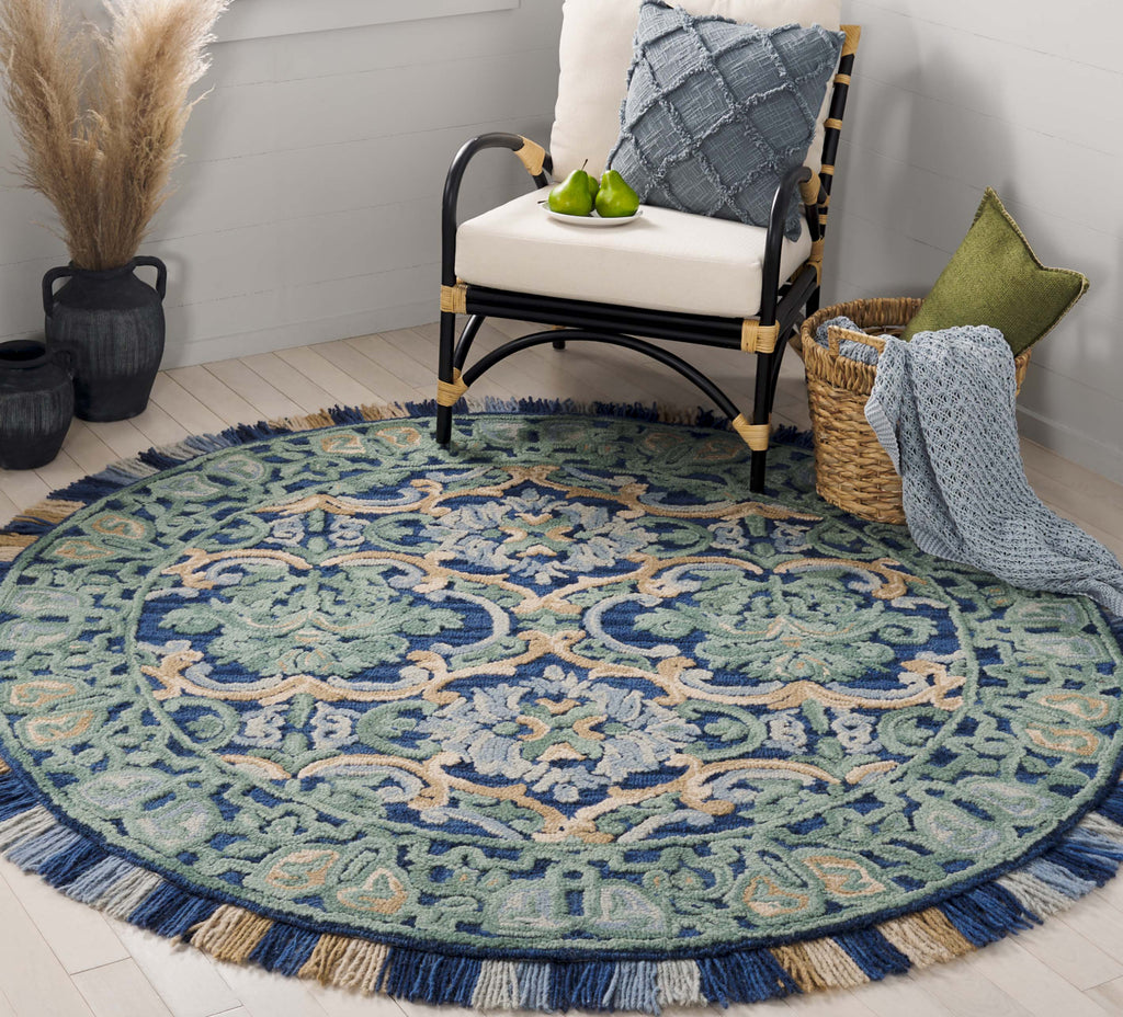 Safavieh Blossom 422 Navy/Green Area Rug – Incredible Rugs and Decor