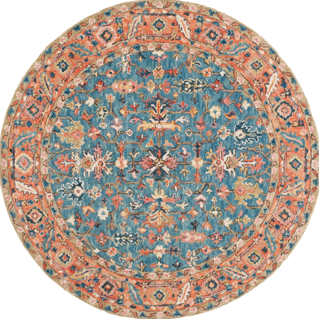 Safavieh Blossom BLM474M Blue / Rust Area Rug – Incredible Rugs and Decor