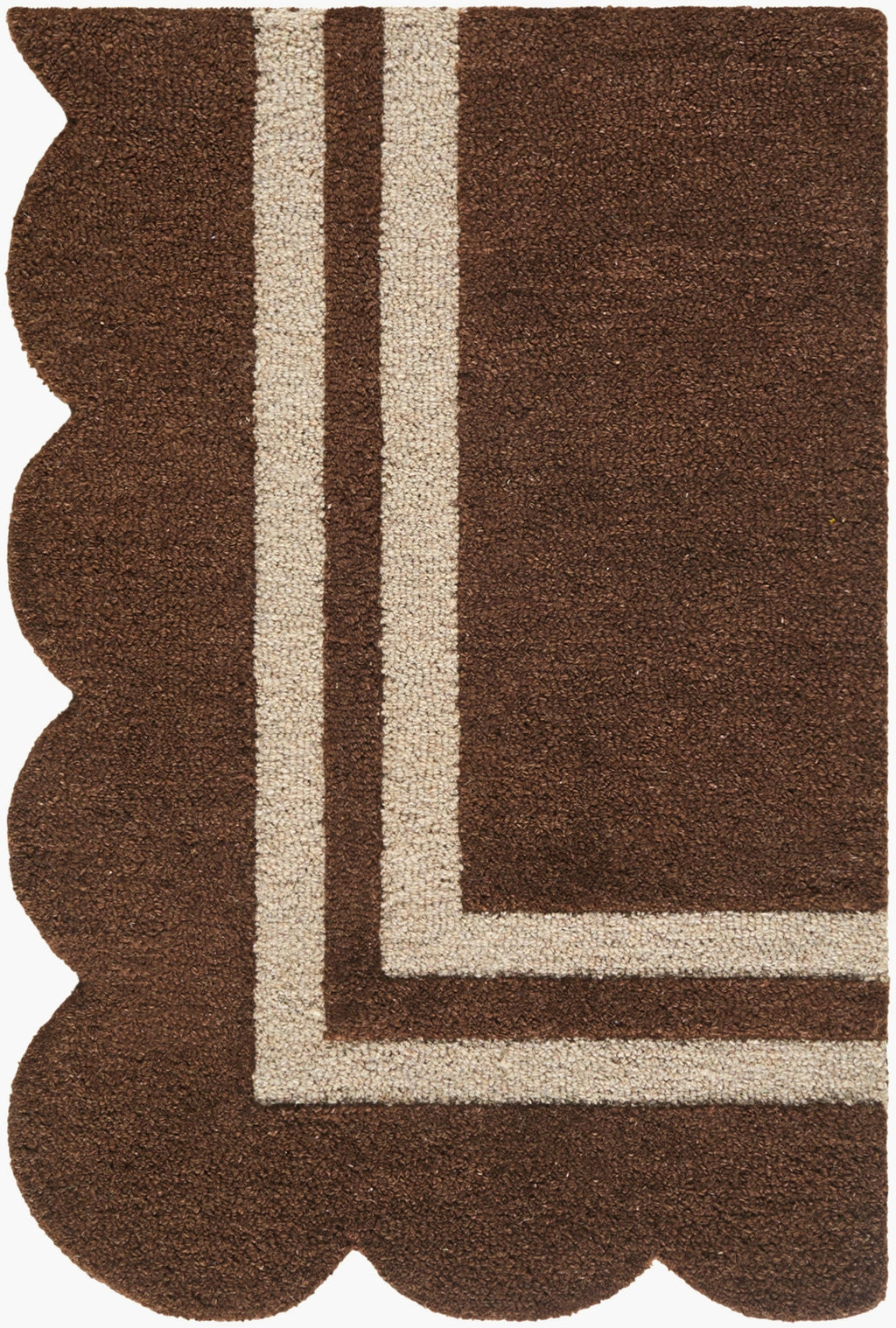 Livabliss Scalloped SCP-2300 Chocolate Area Rug – Incredible Rugs and Decor