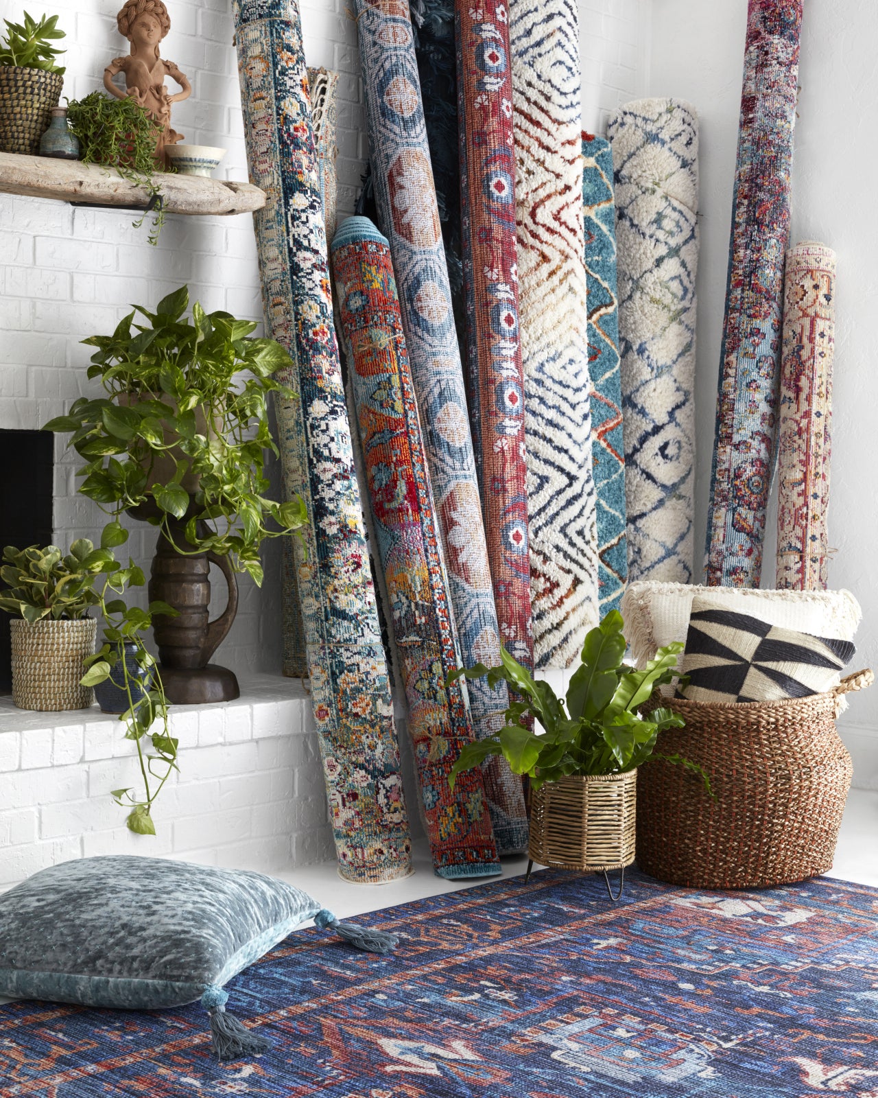 Loloi Silvia SIL-01 Stone/Teal Area Rug by Justina Blakeney ...