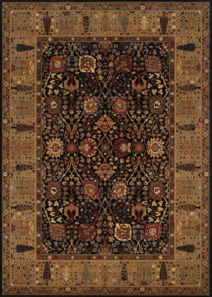 Couristan Royal Kashimar Cypress Garden Black/Deep Maple Area Rug ...