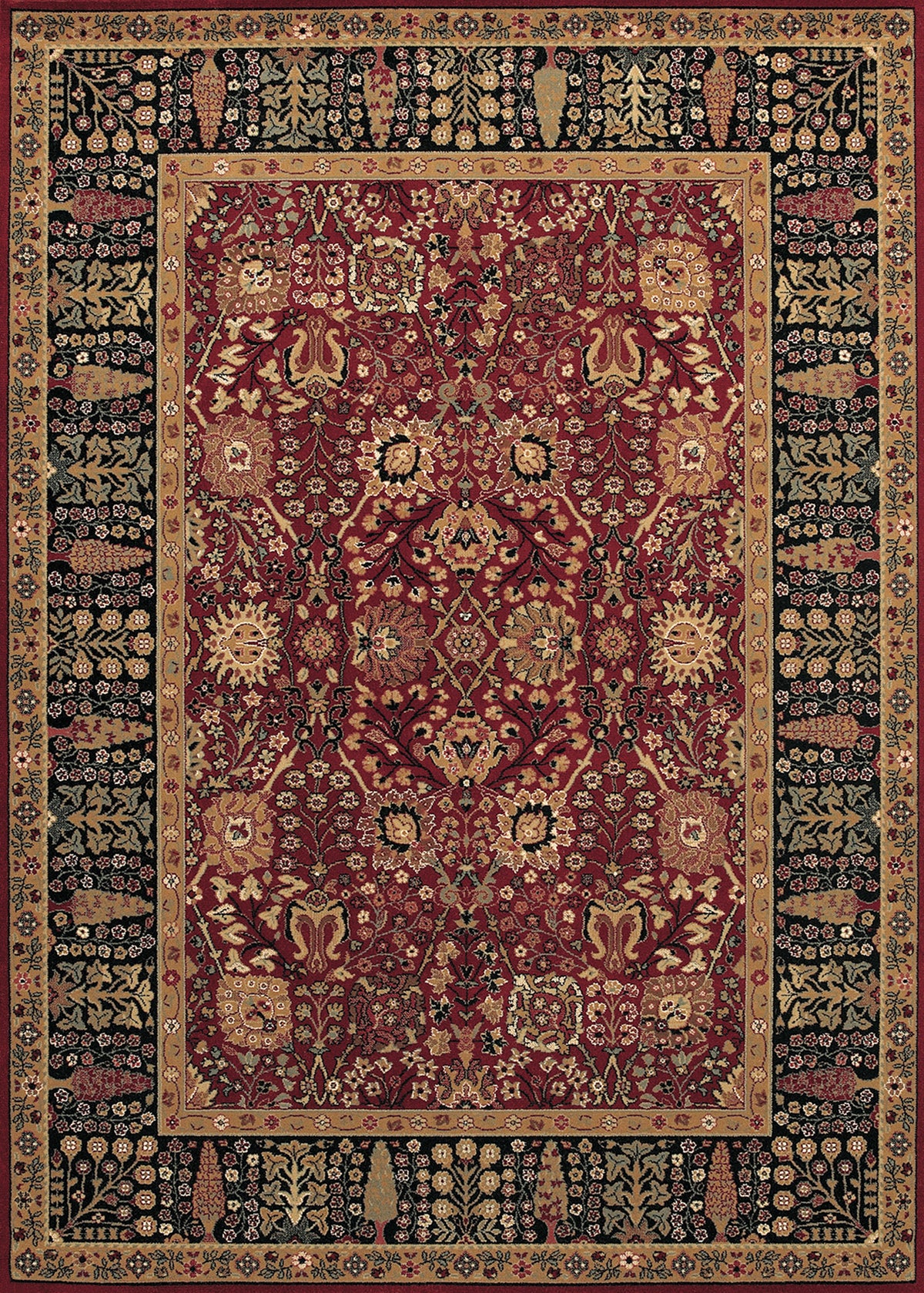 Couristan Royal Kashimar Cypress Garden Persian Red Area Rug ...