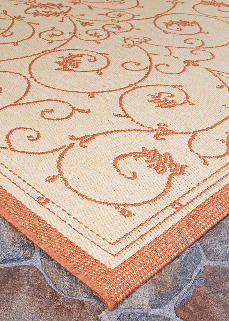Couristan Recife Veranda Natural/Terra Cotta Area Rug – Incredible Rugs ...