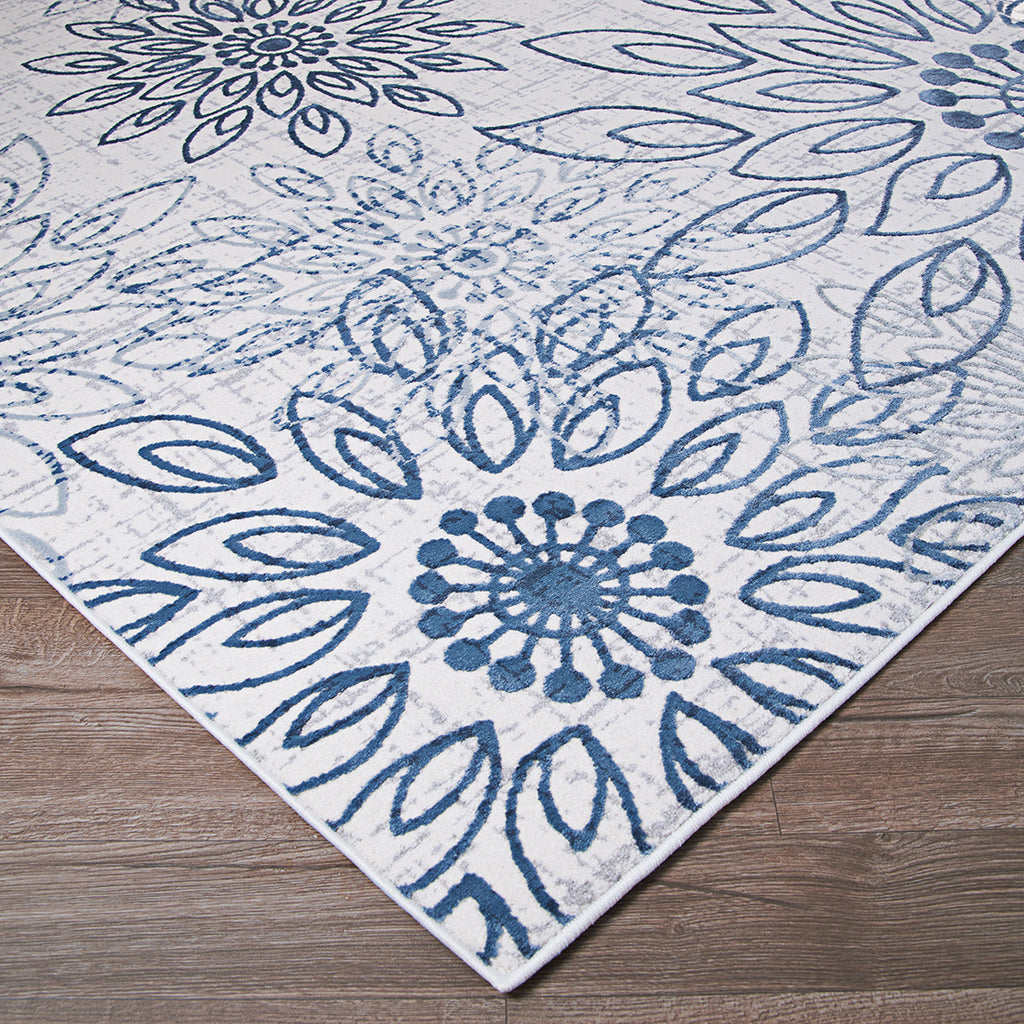 Couristan Calinda Summer Bliss Steel Blue/Ivory Area Rug – Incredible ...