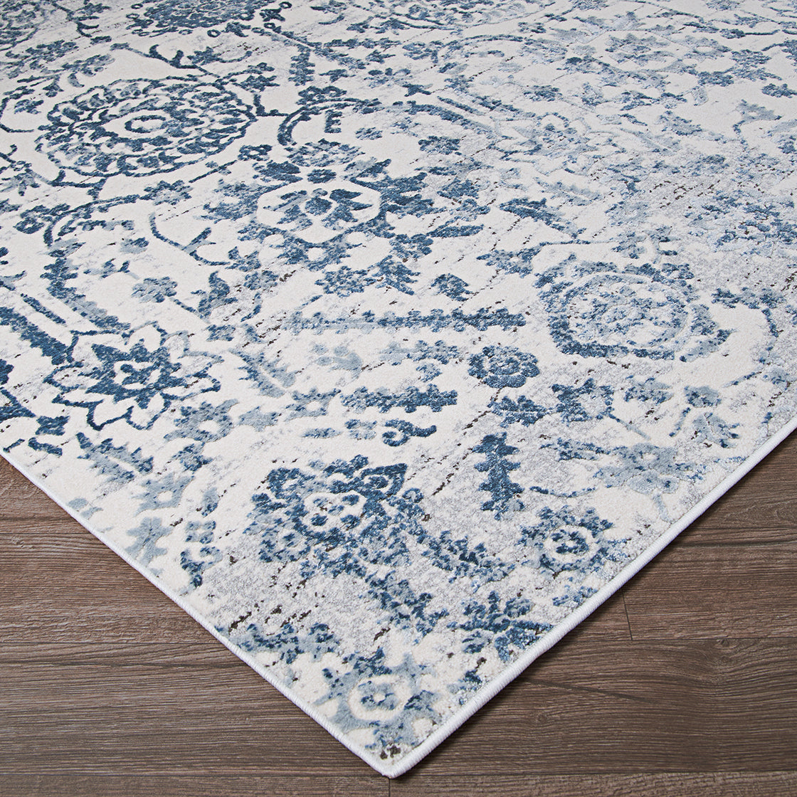 Couristan Calinda Marlowe Steel Blue/Ivory Area Rug – Incredible Rugs ...