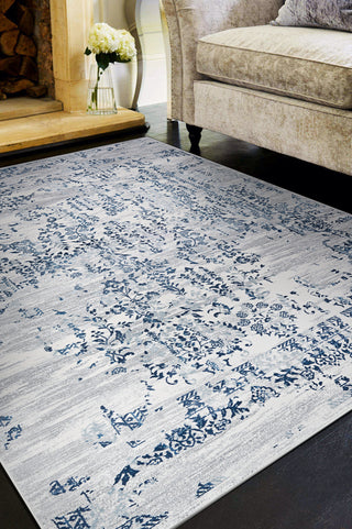 Couristan Calinda Samovar Steel Blue/Ivory Area Rug – Incredible Rugs ...