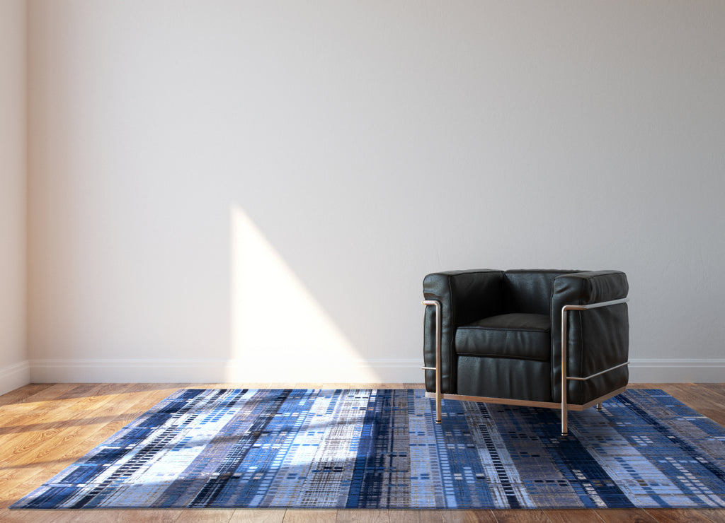 Louis de Poortere Mad Men Sky Scraper 8426 Rockefeller Blue Area Rug ...