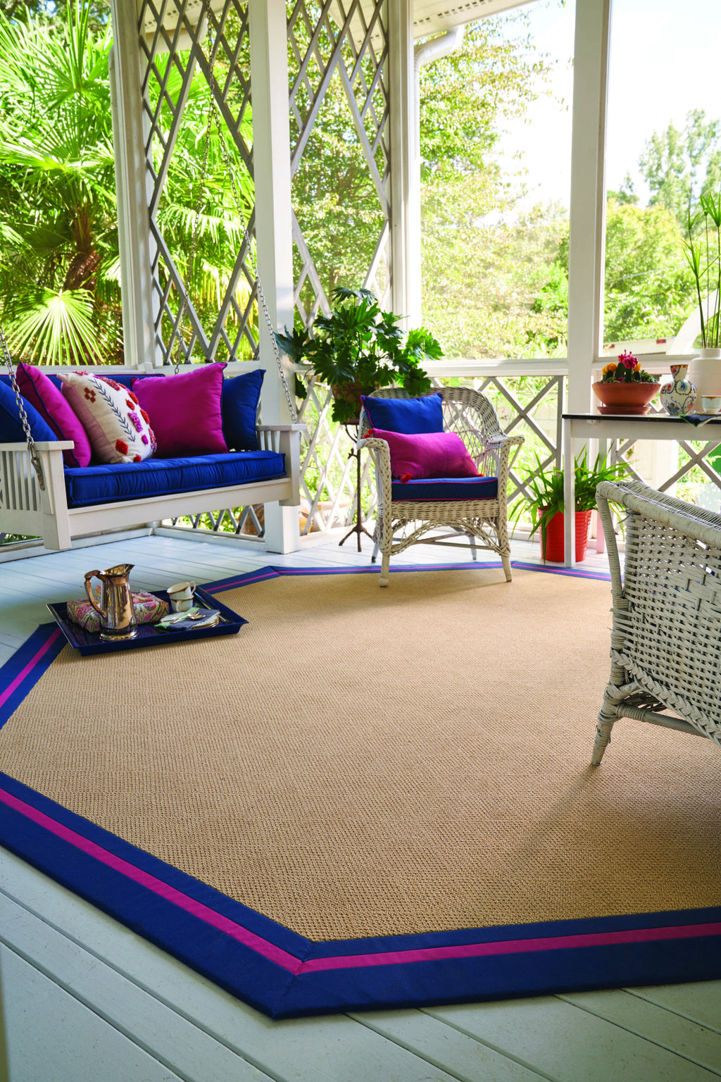 Capel Zoe-Cane Wicker 1990 Blue Area Rug – Incredible Rugs and Decor