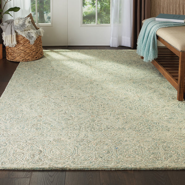 Azura AZM01 Ivory/Grey/Teal Area Rug by Nourison – Incredible Rugs and ...