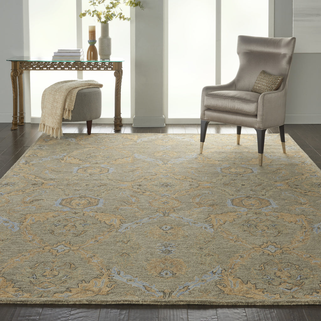 Azura AZM03 Taupe/Blue Area Rug by Nourison – Incredible Rugs and Decor