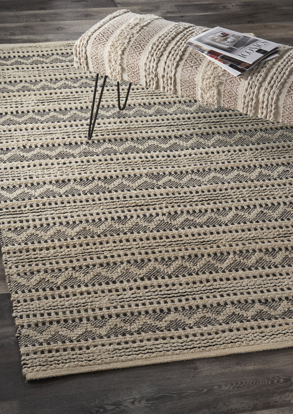 LR Resources Bleached Naturals Black Chevron Area Rug – Incredible Rugs ...