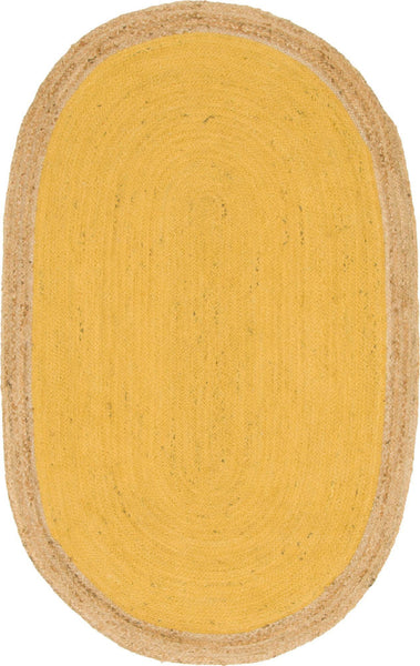 Unique Loom Braided Jute MGN-4 Yellow Area Rug – Incredible Rugs and Decor