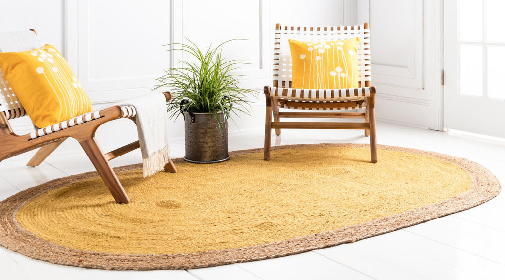 Unique Loom Braided Jute MGN-4 Yellow Area Rug – Incredible Rugs and Decor