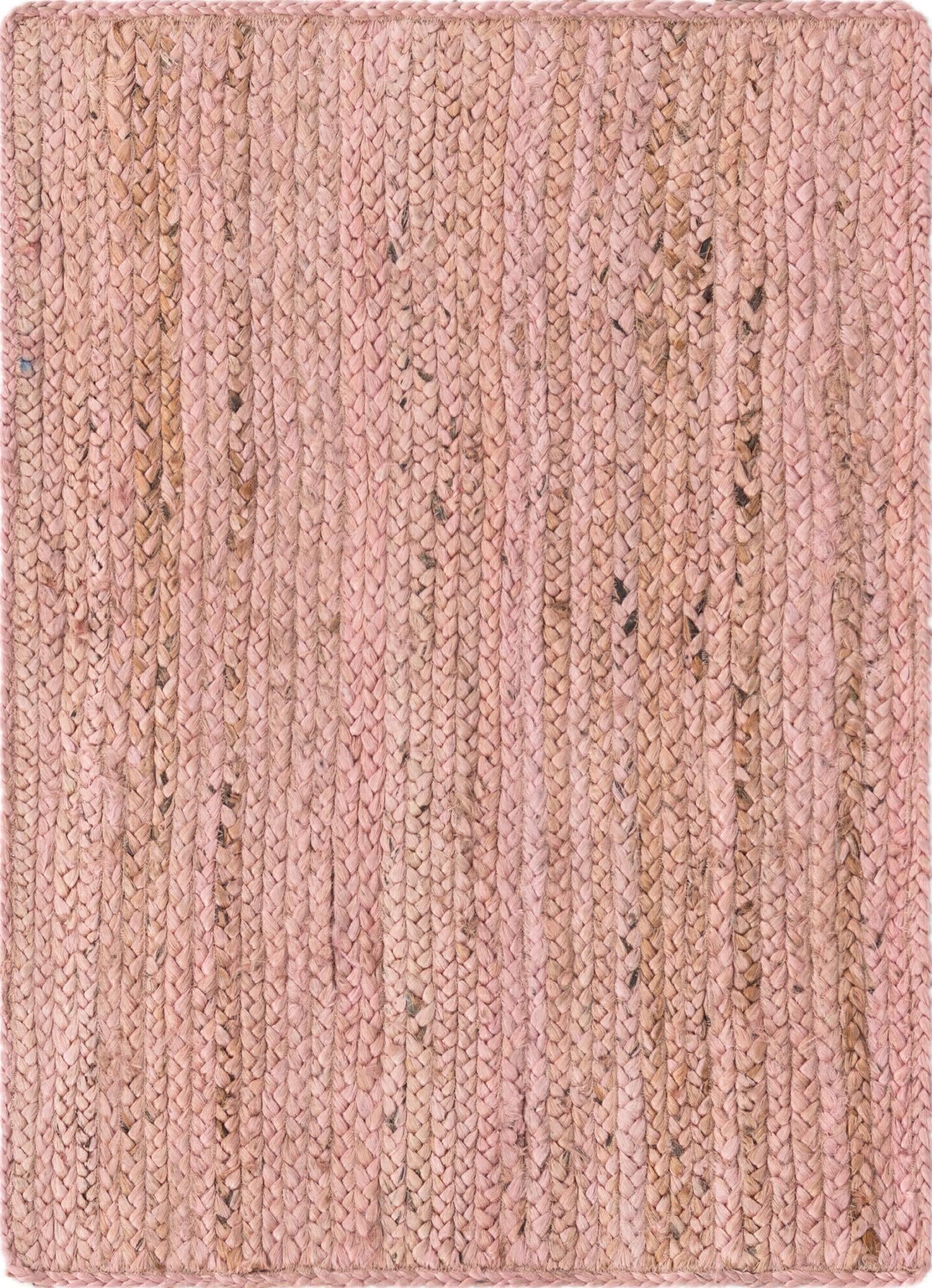 Unique Loom Braided Jute MGN-5-7-8 Light Pink Area Rug – Incredible ...