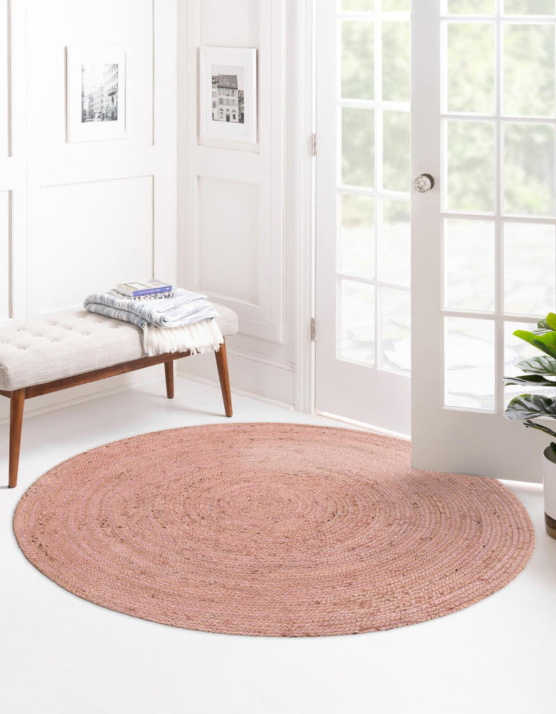 Unique Loom Braided Jute MGN-5-7-8 Light Pink Area Rug – Incredible ...