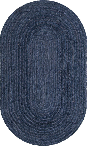 Unique Loom Braided Jute MGN-5-7-8 Navy Blue Area Rug – Incredible Rugs ...
