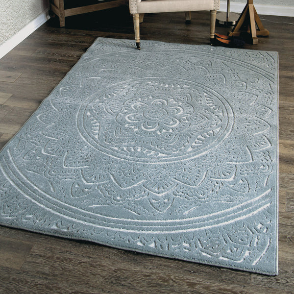 Orian Rugs Farmhouse Mandala Harbor Blue Area Rug – Incredible Rugs and ...