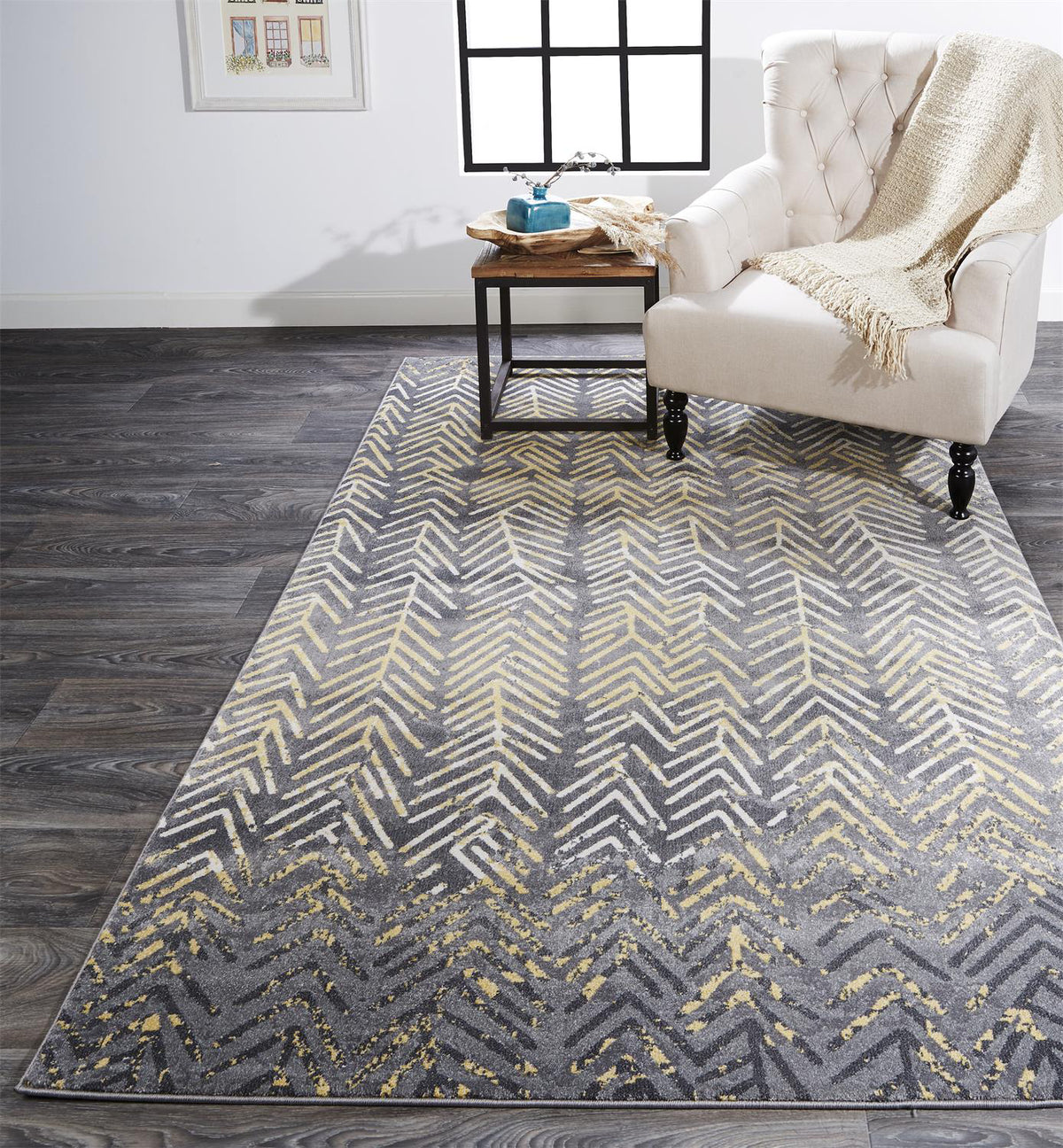 Feizy Bleecker 3604F Gray/Yellow Area Rug – Incredible Rugs and Decor