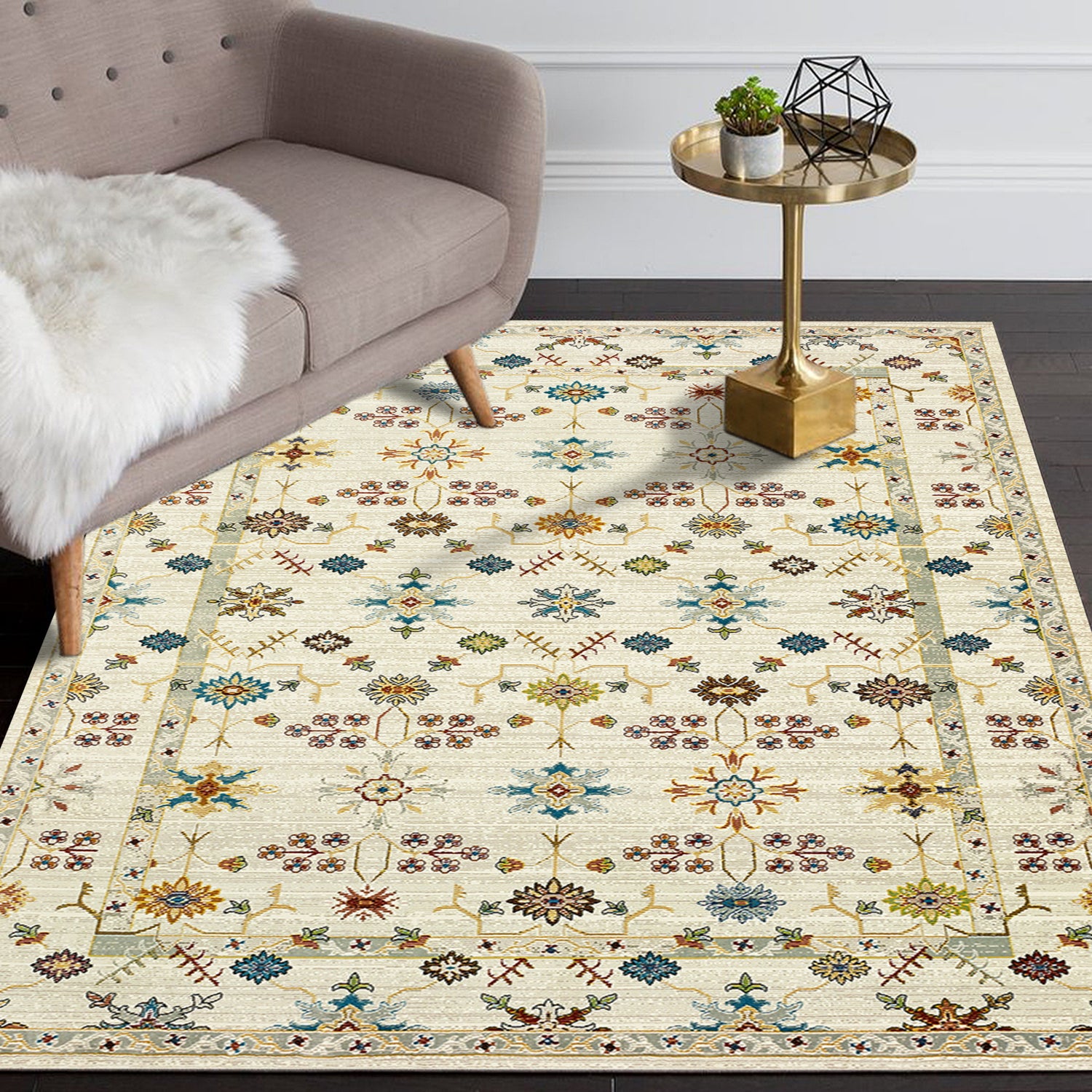 LR Home Gala 81277 Cream Multi Area Rug – Incredible Rugs and Decor
