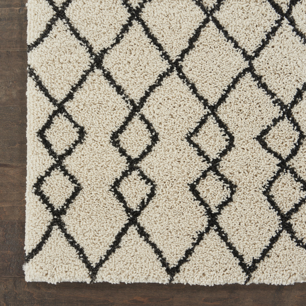 Geometric Shag GOS01 Ivory/Charcoal Area Rug by Nourison – Incredible ...