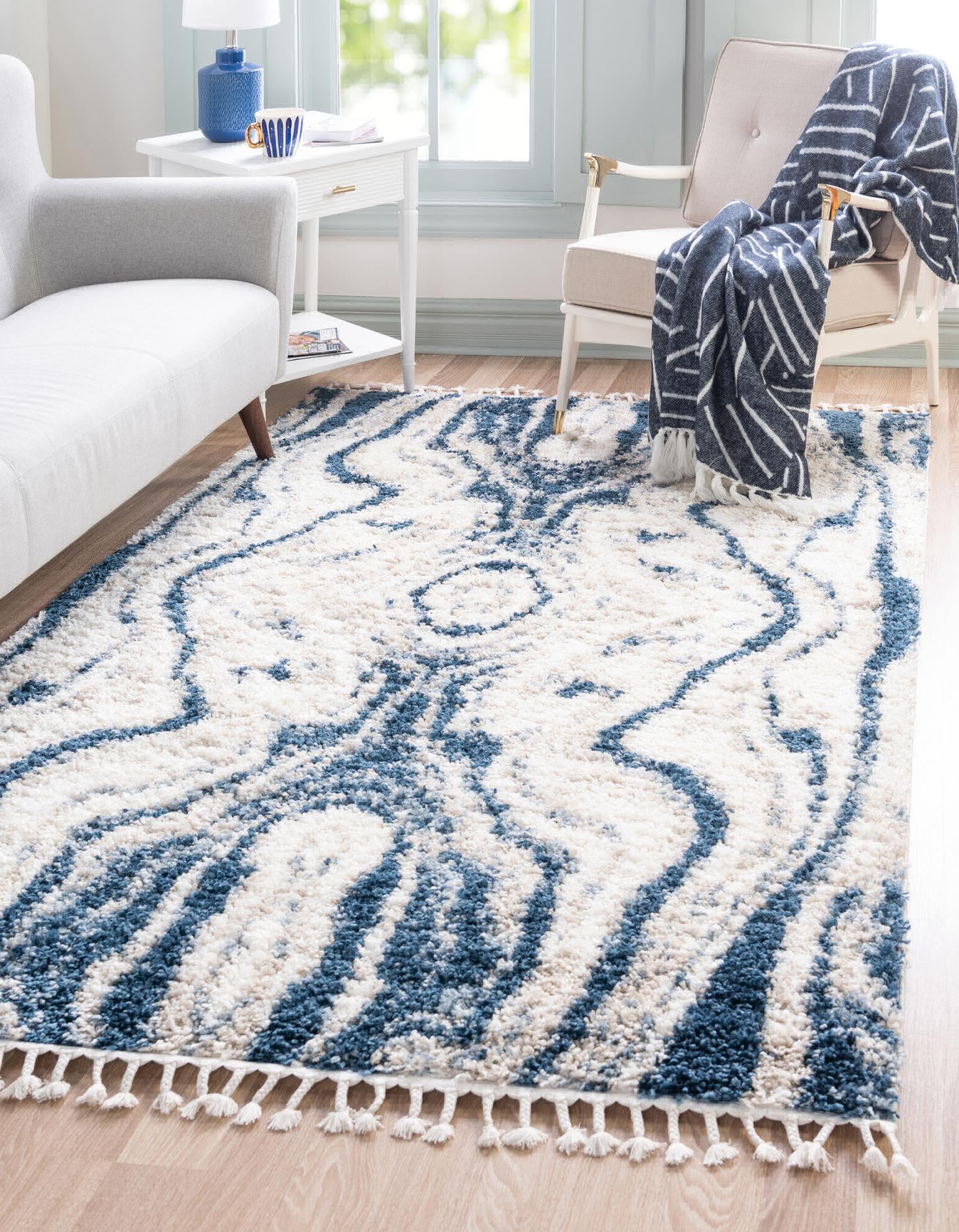 Unique Loom Hygge Shag T-HYGE4 Blue Area Rug – Incredible Rugs and Decor