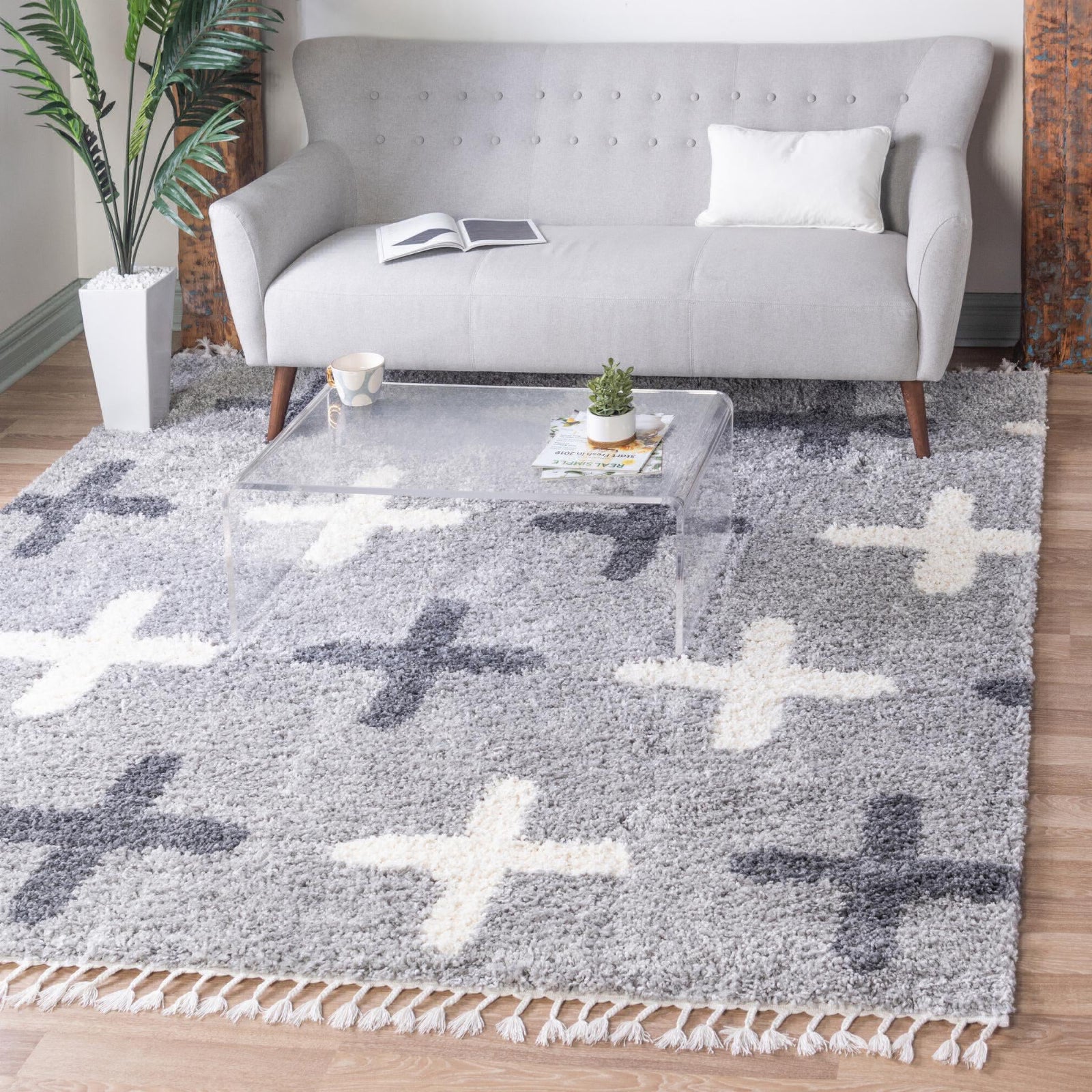 Unique Loom Hygge Shag T-LAGOM7 Light Gray Area Rug – Incredible Rugs ...