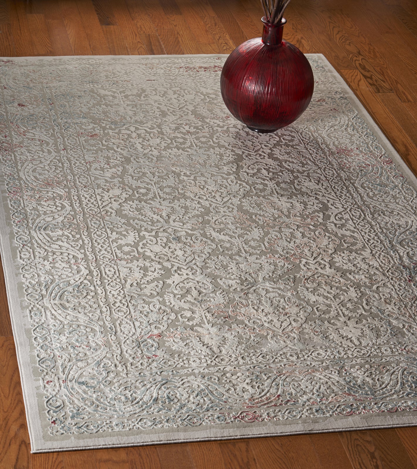 LR Home Imagine Clouded Contemporary Gray / Wine Area Rug – Incredible ...