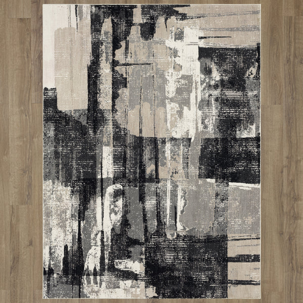 Karastan Epiphany Brush Strokes Soot Area Rug – Incredible Rugs and Decor
