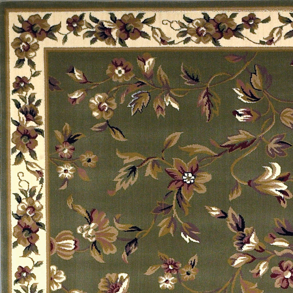 KAS Cambridge 7332 Sage/Ivory Floral Vine Area Rug – Incredible Rugs ...