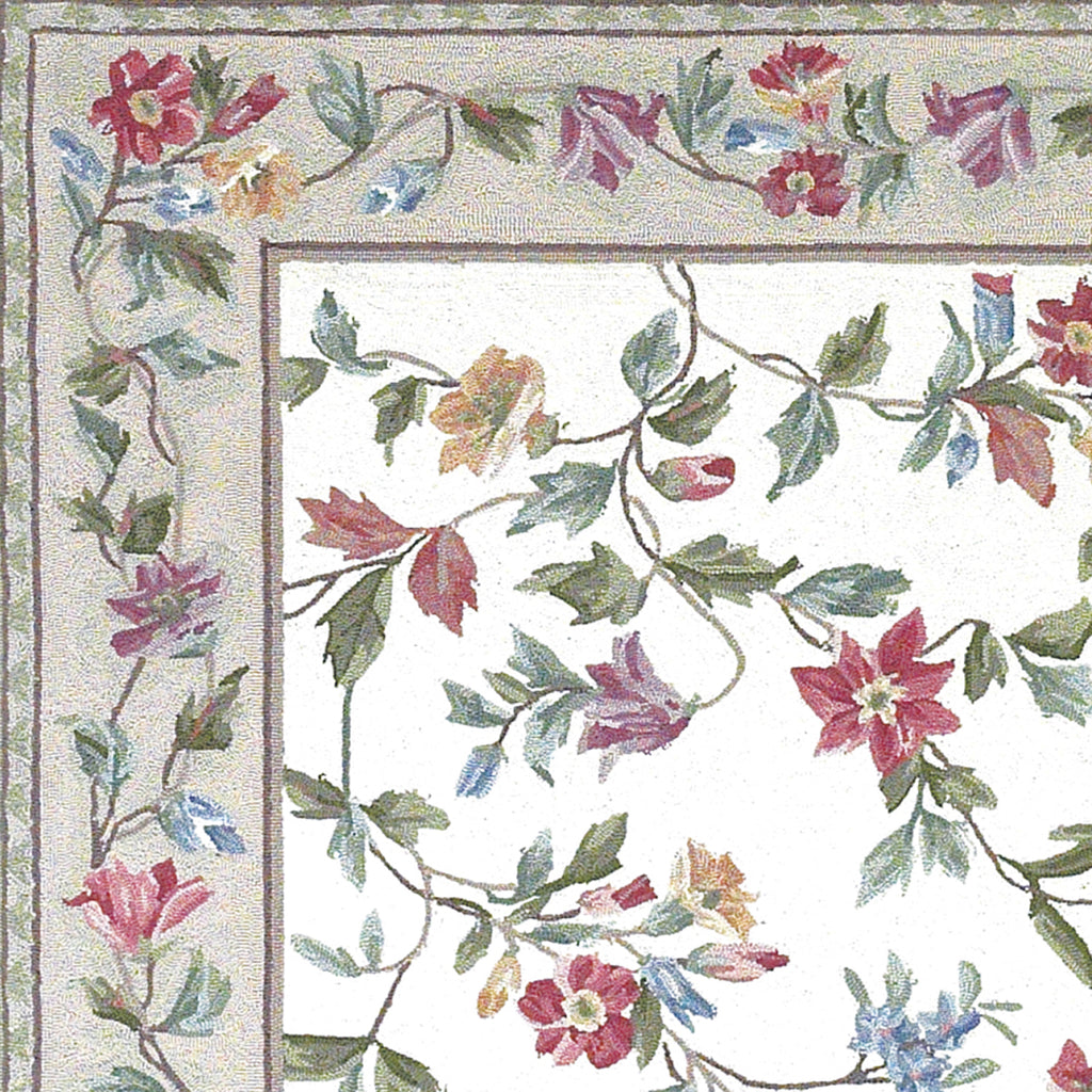 KAS Colonial 1707 Ivory Floral Vine Area Rug – Incredible Rugs and Decor