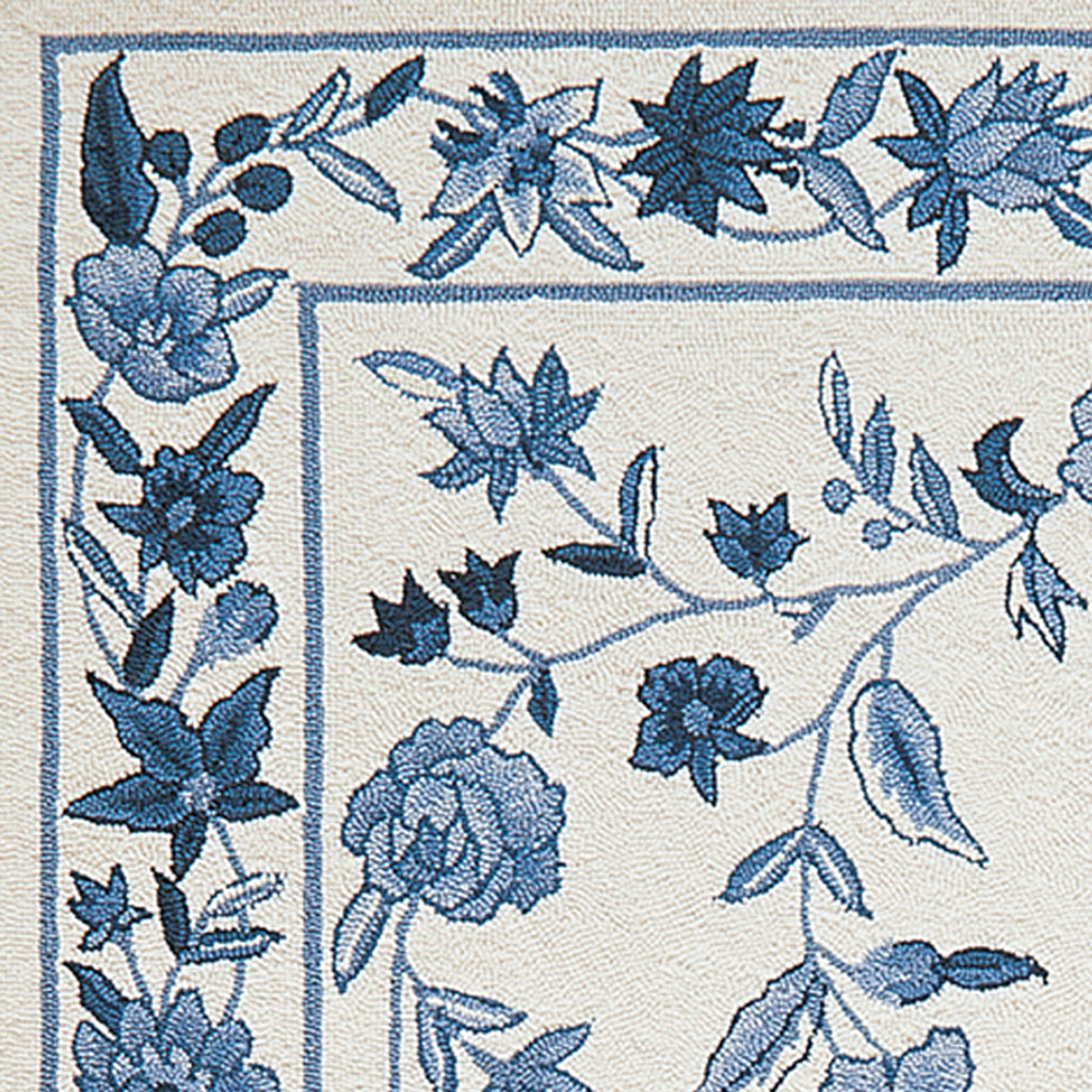 KAS Colonial 1727 Ivory/Blue Floral Area Rug – Incredible Rugs and Decor