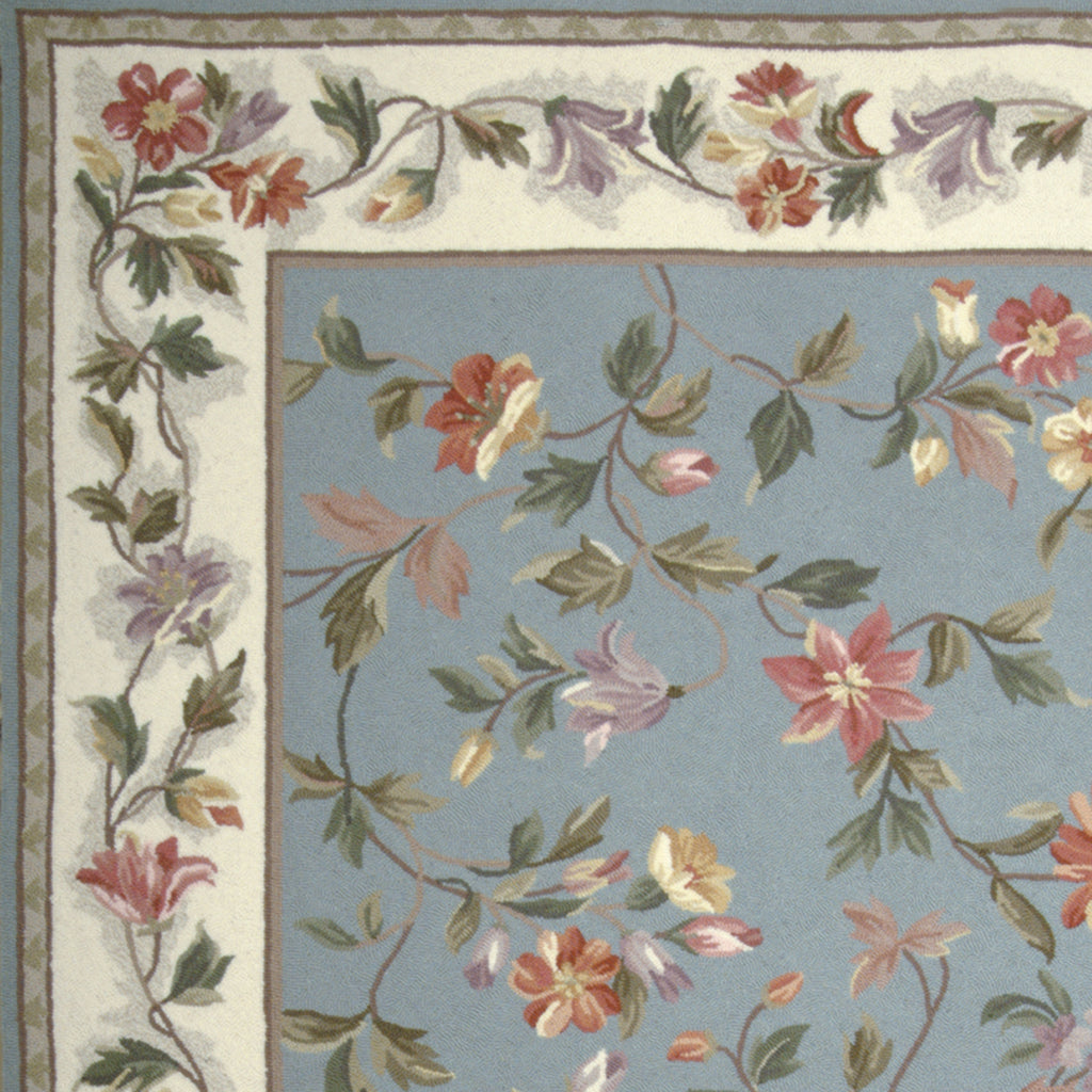 KAS Colonial 1728 Slate Blue/Ivory Floral Area Rug – Incredible Rugs ...