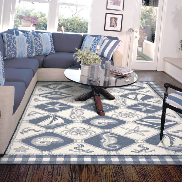 KAS Colonial 1807 Blue/Ivory Nautical Panel Area Rug – Incredible Rugs ...