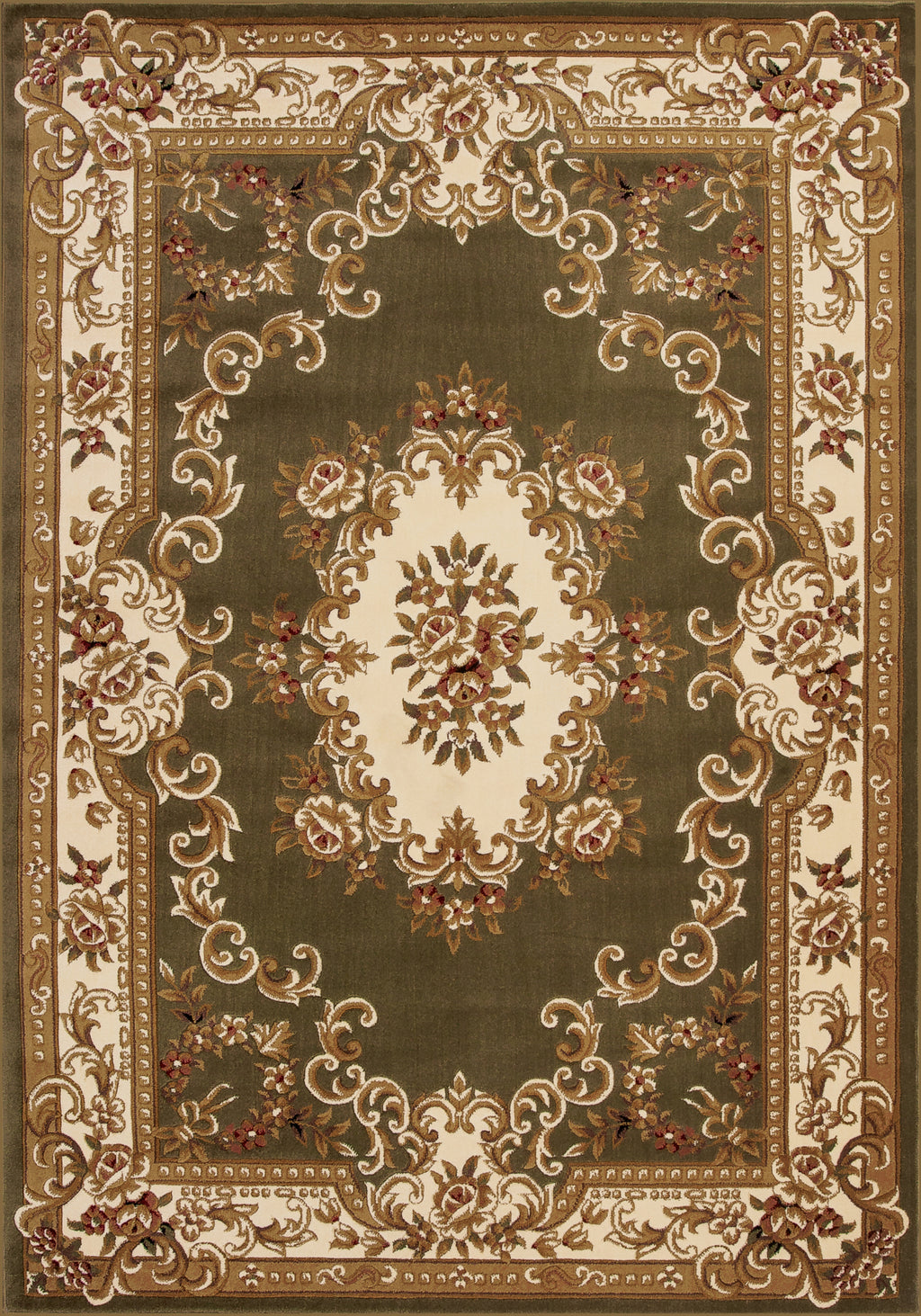 KAS Corinthian 5312 Green/Ivory Aubusson Area Rug – Incredible Rugs and ...