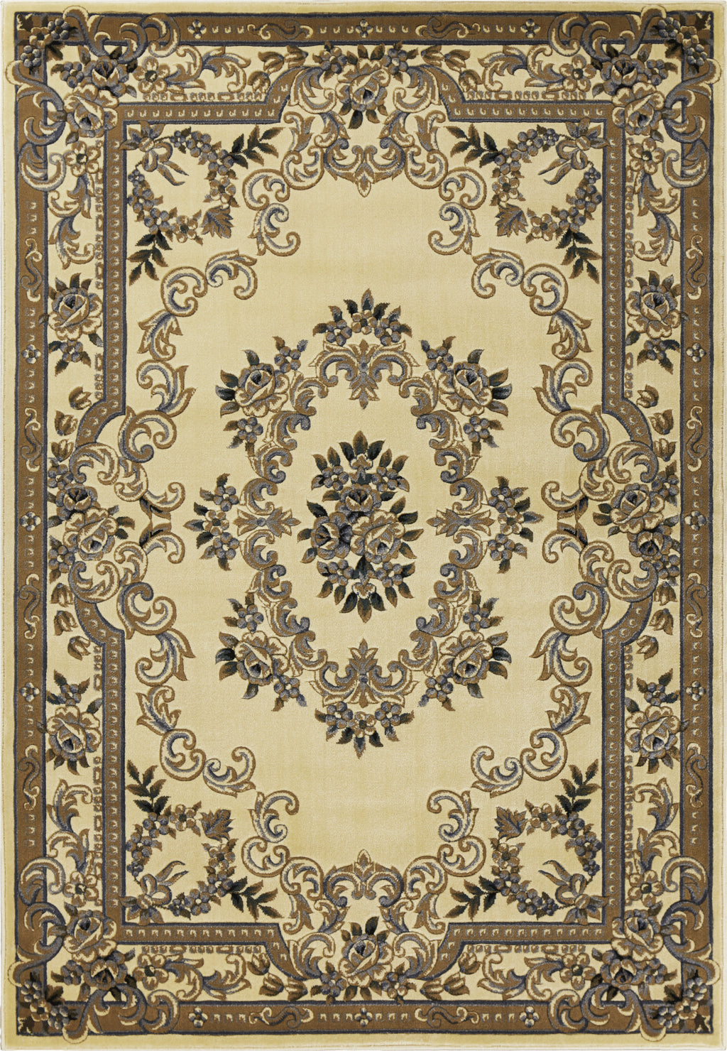 KAS Corinthian 5315 Ivory/Blue Aubusson Area Rug – Incredible Rugs and ...