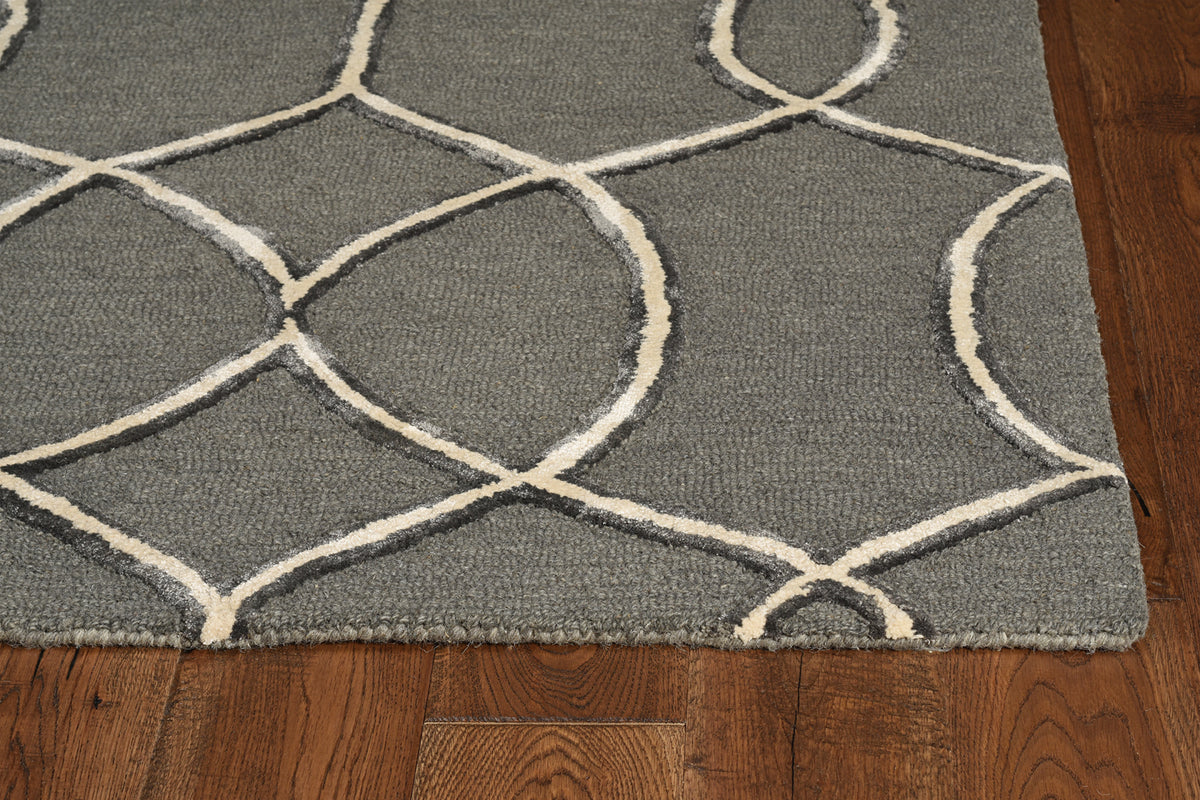 KAS Libby Langdon Upton 4303 Charcoal/Snow Groovy Gate Area Rug ...