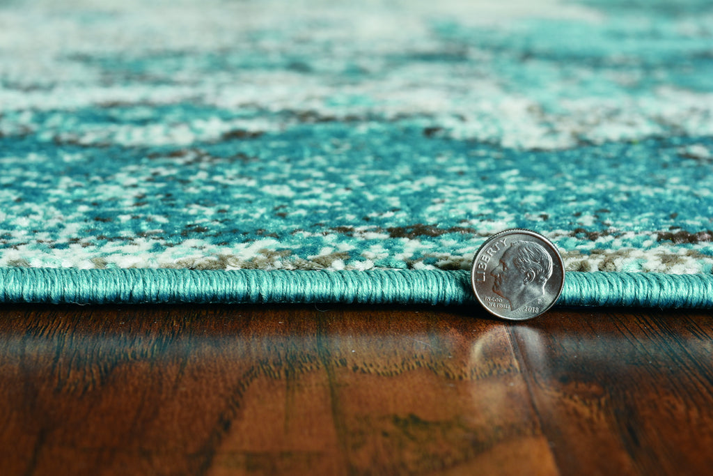 KAS Watercolors 6233 Ivory/Teal Area Rug – Incredible Rugs and Decor