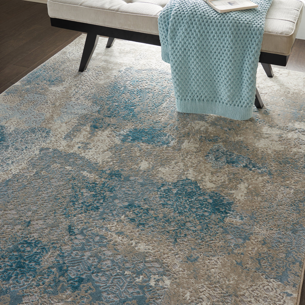 Karma KRM07 Ivory/Light Blue Area Rug by Nourison – Incredible Rugs and ...