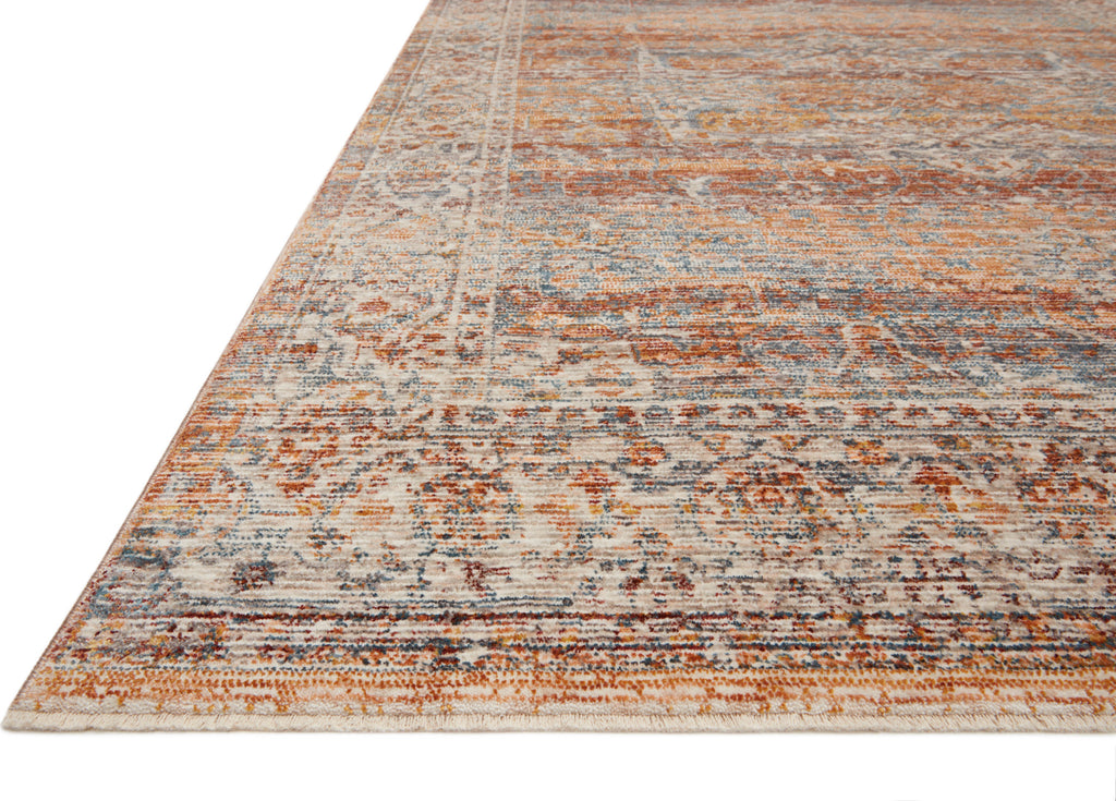 Loloi Lourdes LOU-07 Tangerine / Ocean Area Rug – Incredible Rugs and Decor