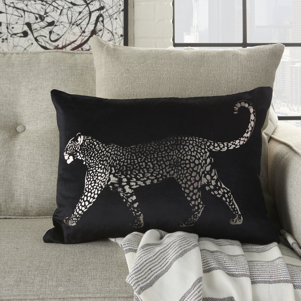 Nourison Luminescence Metallic Leopard Black by Mina Victory ...