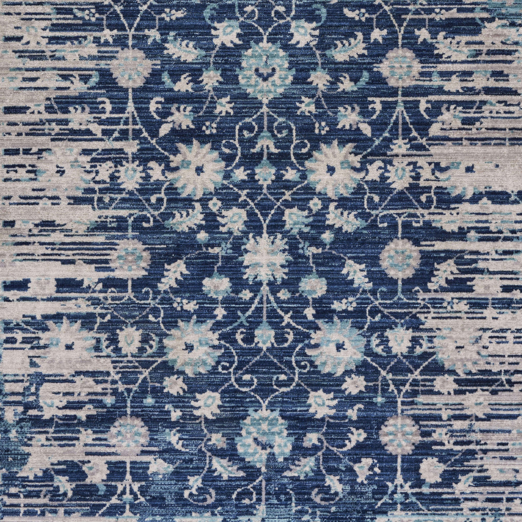 LR Resources Mirage Traditional Distressed Navy Floral Area Rug ...