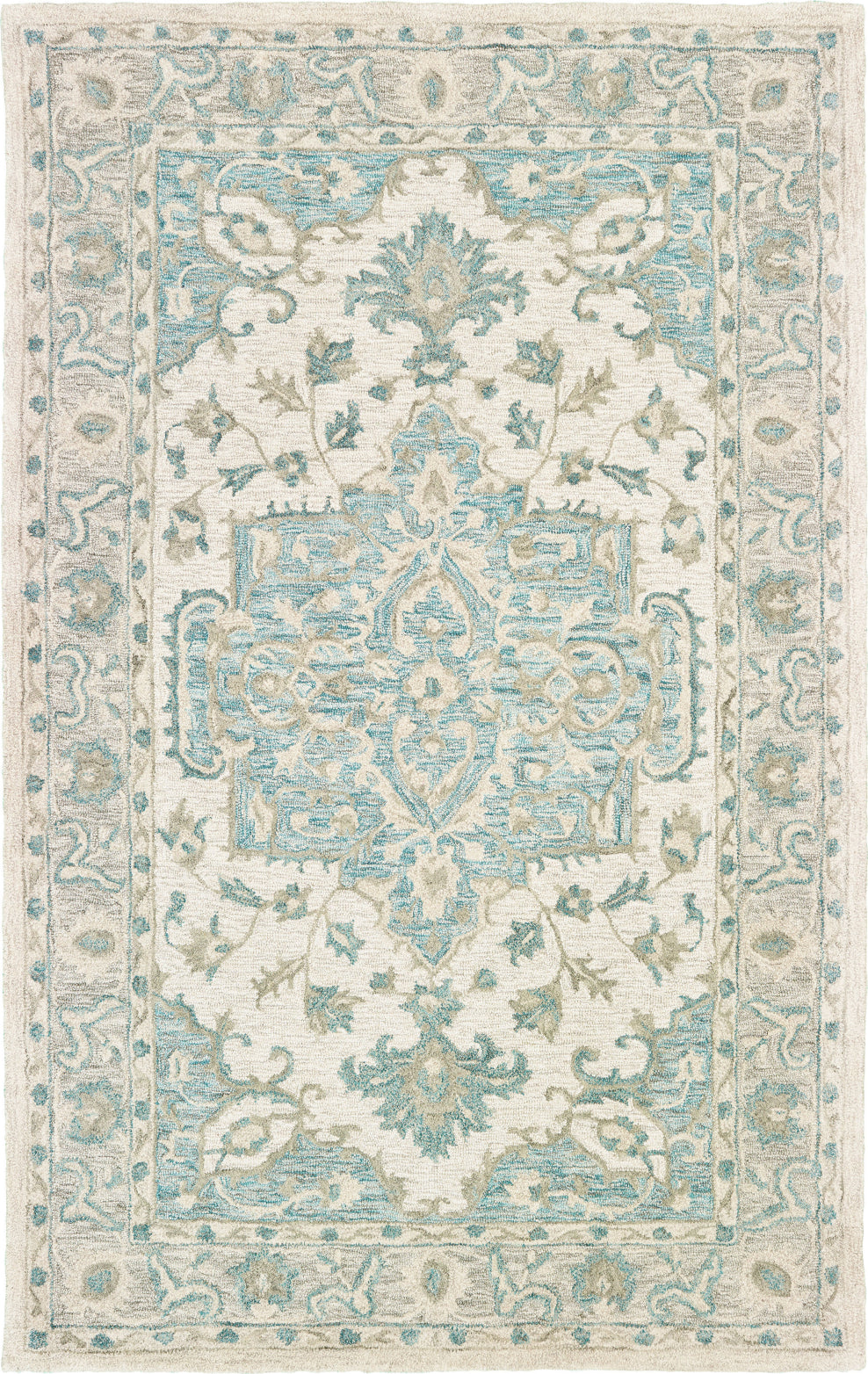 LR Home Modern Traditions 81288 Turquoise Gray Area Rug – Incredible ...