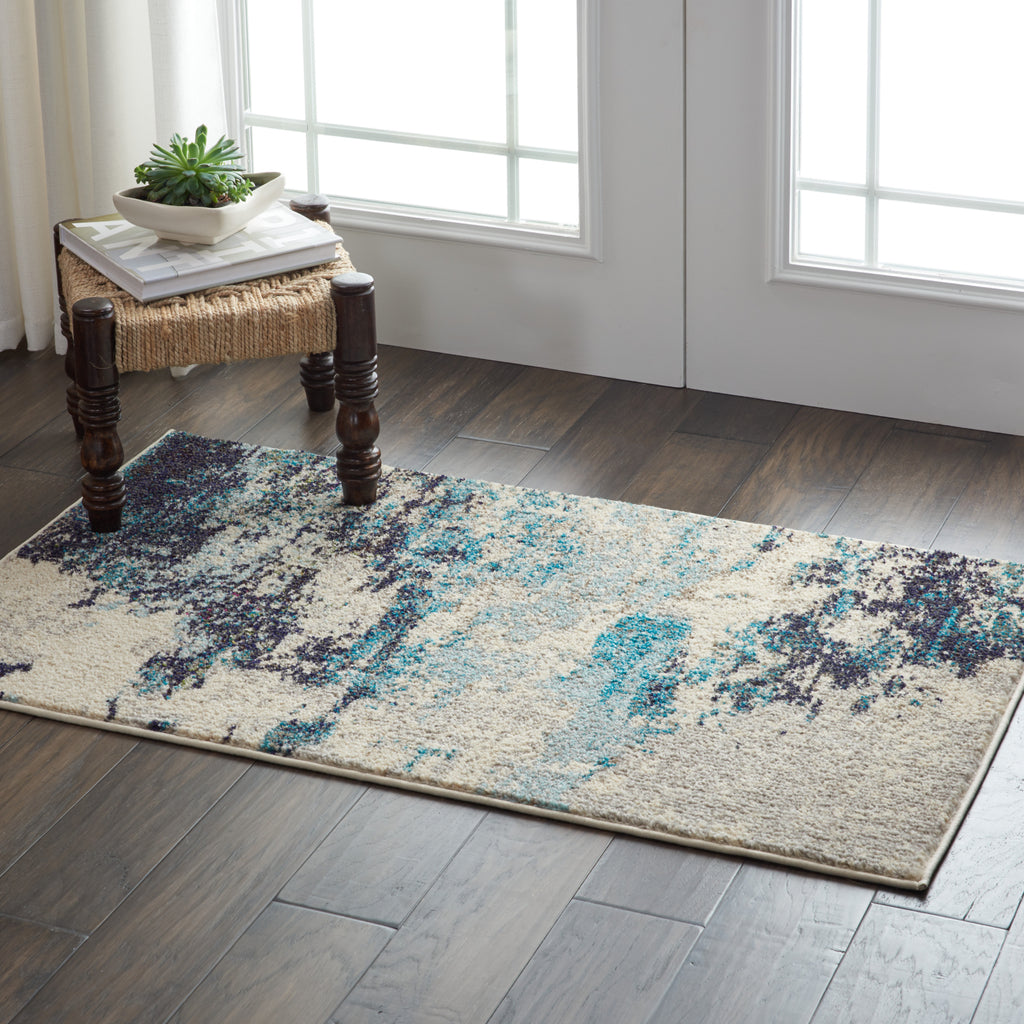 Nourison Celestial CES02 Ivory/Teal Blue Area Rug – Incredible Rugs and ...