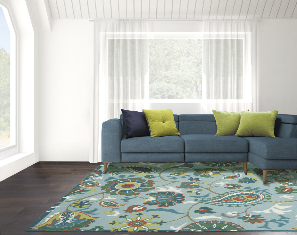 Nourison Wav01/Sun and Shade SND73 Light Blue Area Rug by Waverly ...